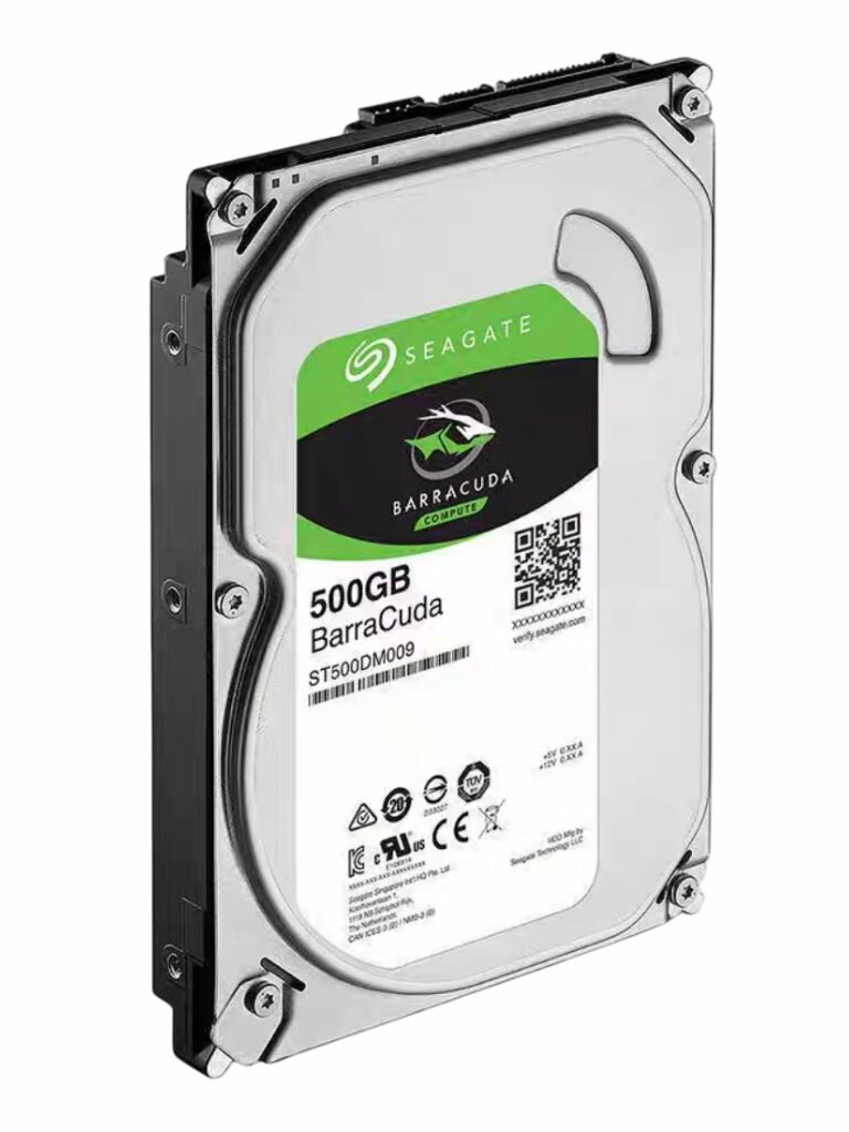 Seagate 500 ГБ Внутренний жесткий диск Seagate 500GB Внутренний жесткий диск BarraCuda (ST500DM009）, 3.5", 7200 об/мин, SATA III 6 Гбит/с (S500GB)