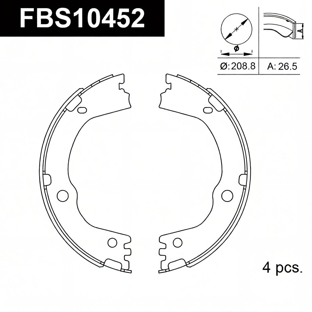 Тормозные колодки барабанные PREMIUM FBS10452 FAP арт. FBS10452