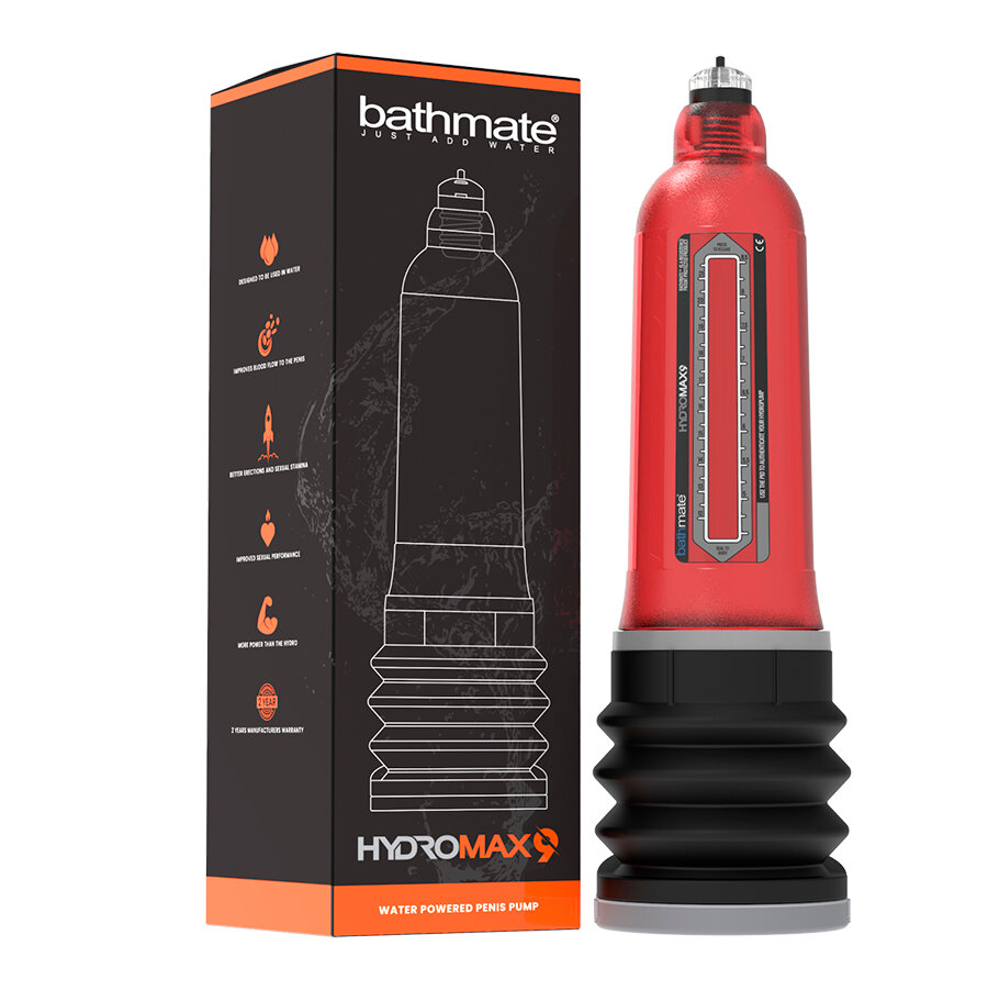 Гидропомпа Bathmate Hydromax9 Brilliant, Красная, пластик, 33,7 см — фото 1