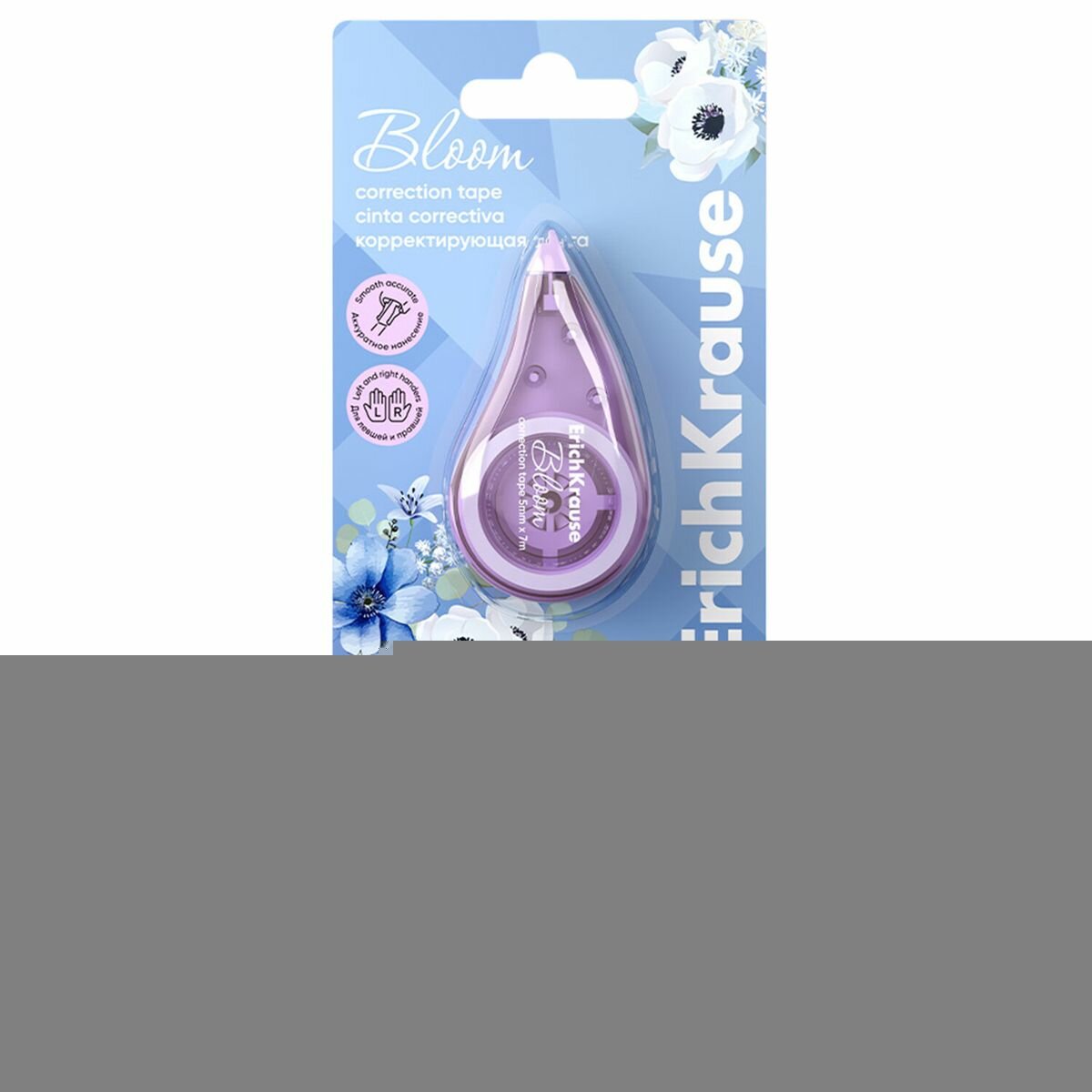 Корректирующая лента Erich Krause Pastel Bloom, 5мм х 7м, блистер (61929)