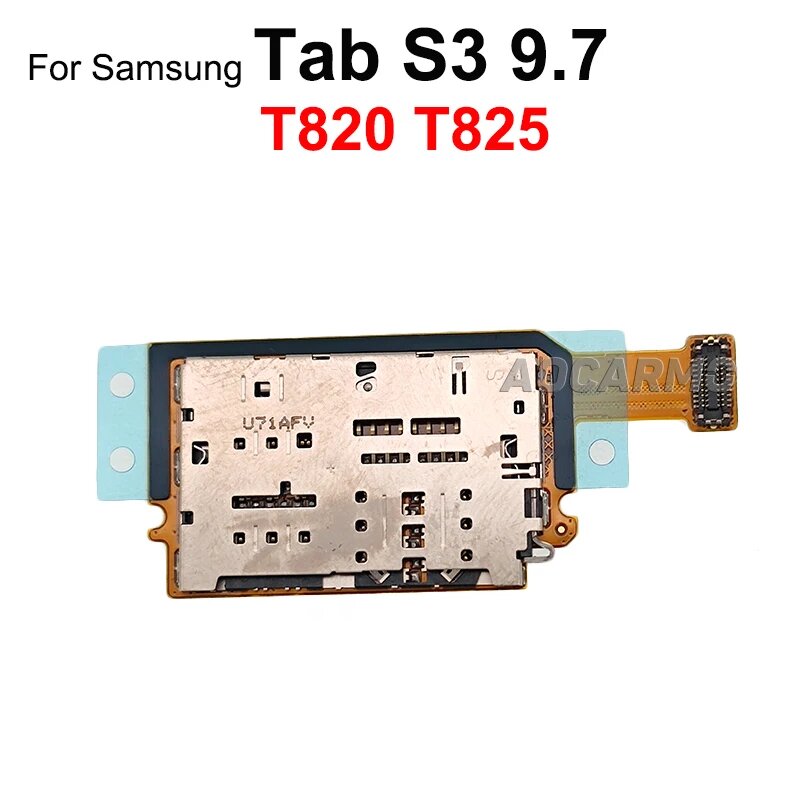 Шлейф Aocarmo для Samsung GALAXY Tab S3 диагональю 9,7 дюйма, устройство для чтения карт MicroSD и SD, с держателем для Sim-карты, запасные части