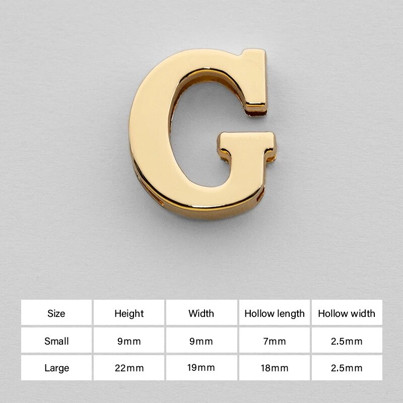 Буква G, 22 мм, золотистая, 1 шт.