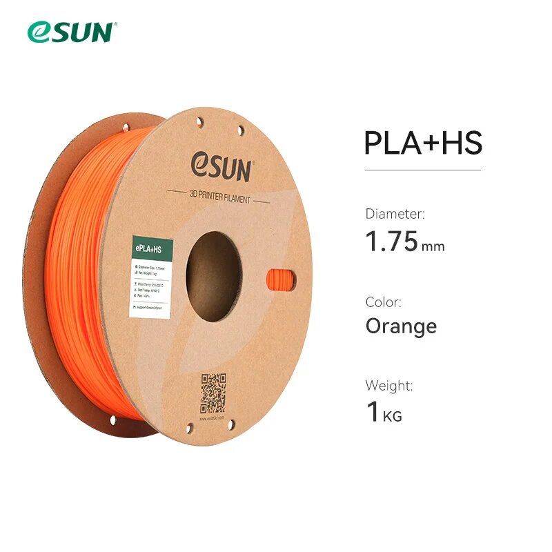 ESUN PLA+HS нить для 3D-печати, оранжевый, 1.75 мм, 1 кг