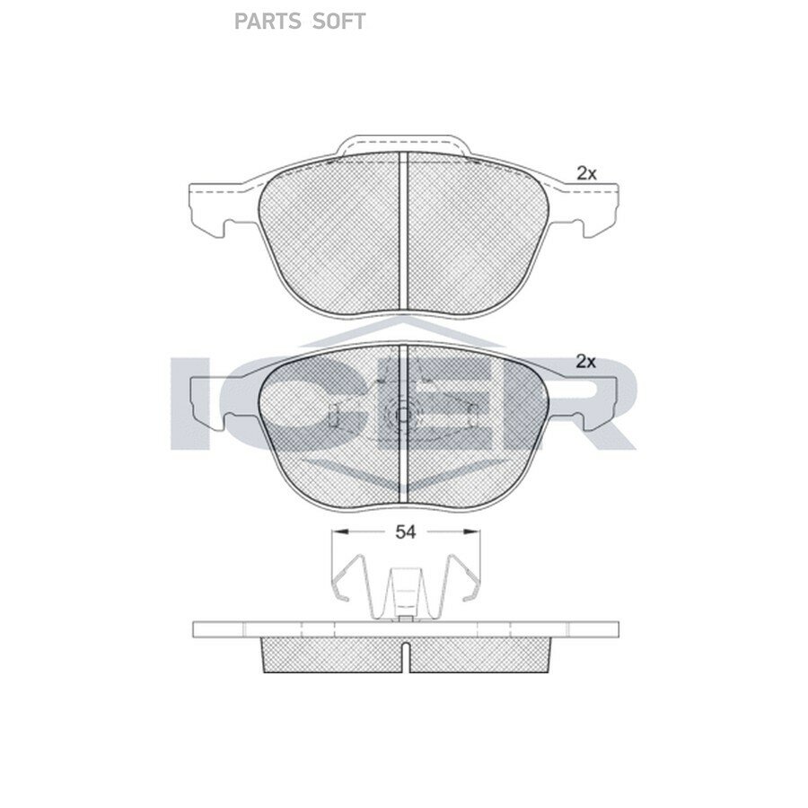 ICER 181617-399 Колодки торм. дисковые Ford Focus II III Kuga
