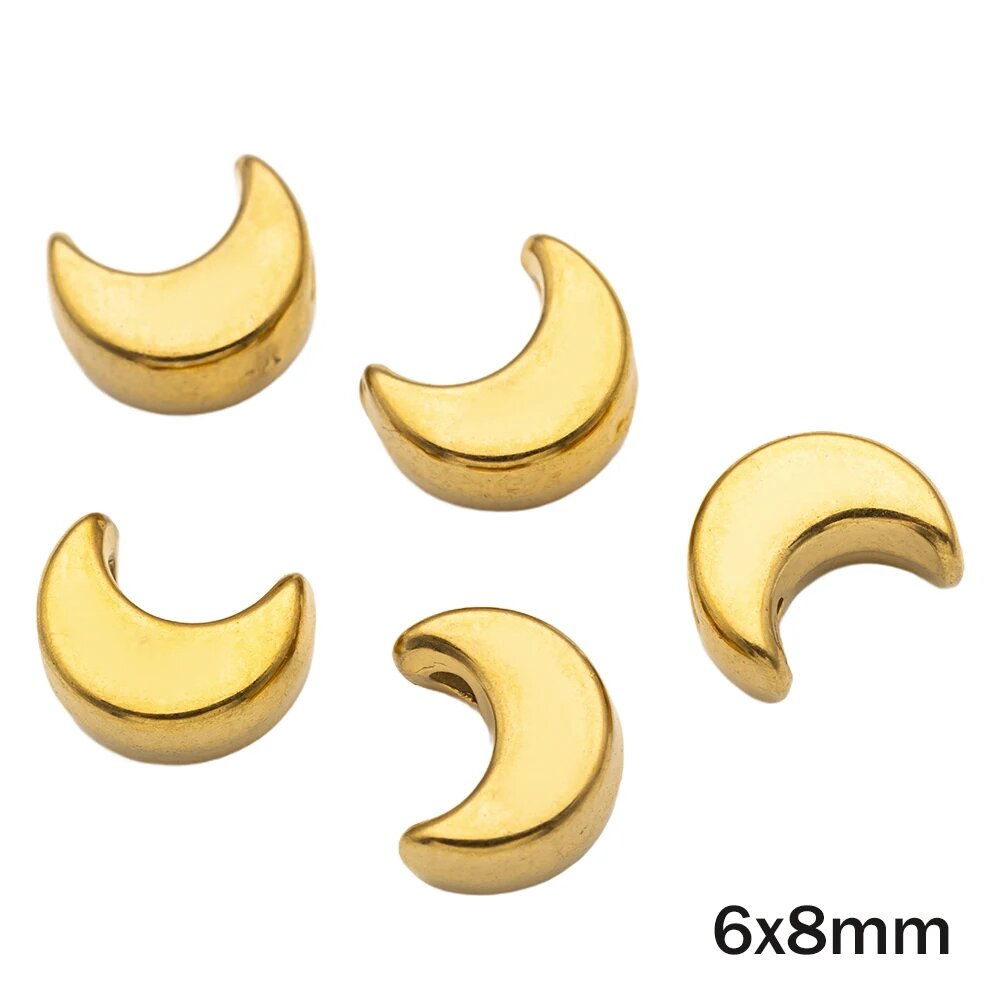 Золотые бусины-разделители Moon 6x8mm
