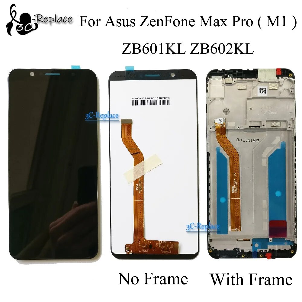 Дисплей в сборе ASUS ZenFone Max Pro M1 ZB601KL/ZB602KL, черный, с рамкой