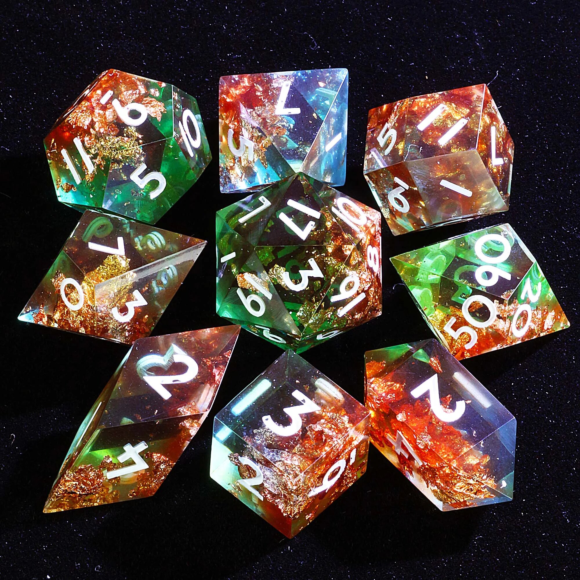 Набор костей D&D Эмерладный Дворец, Full Set of 9 pieces