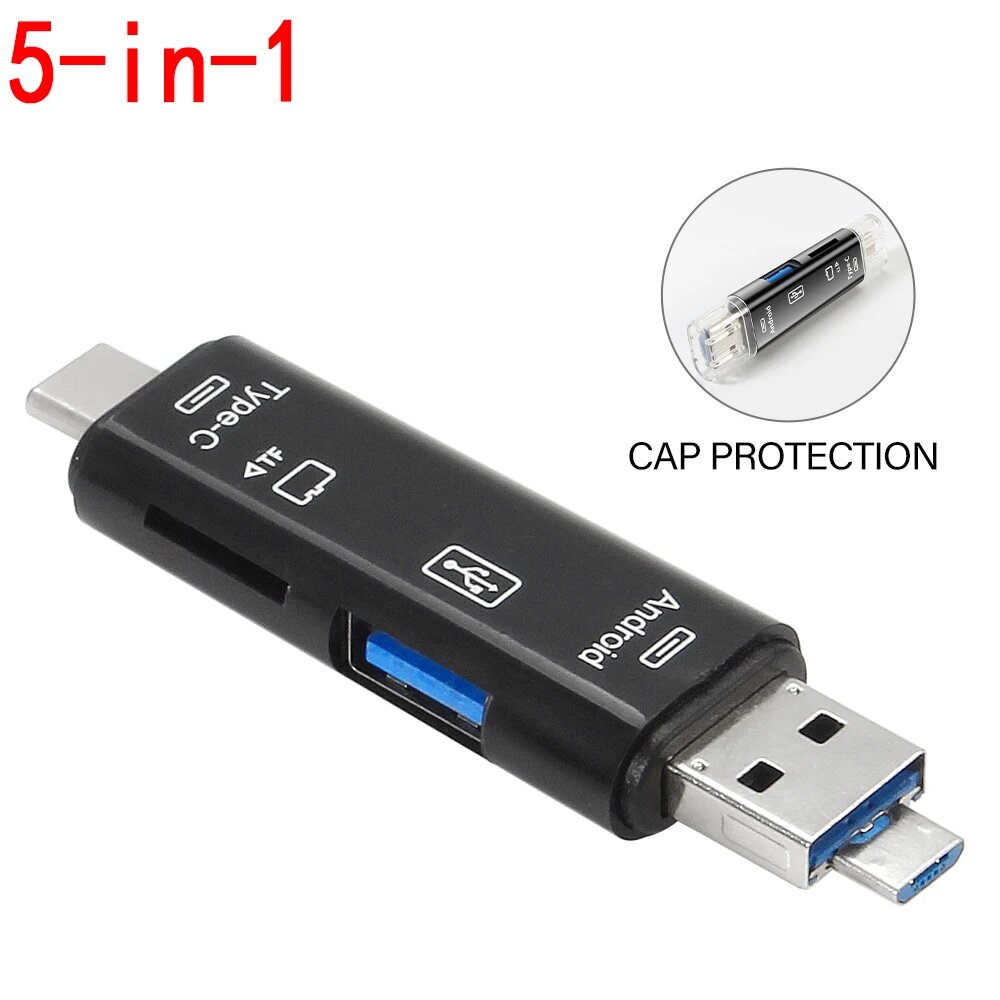 5-в-1 USB 3.0 кардридер JASTER, черный