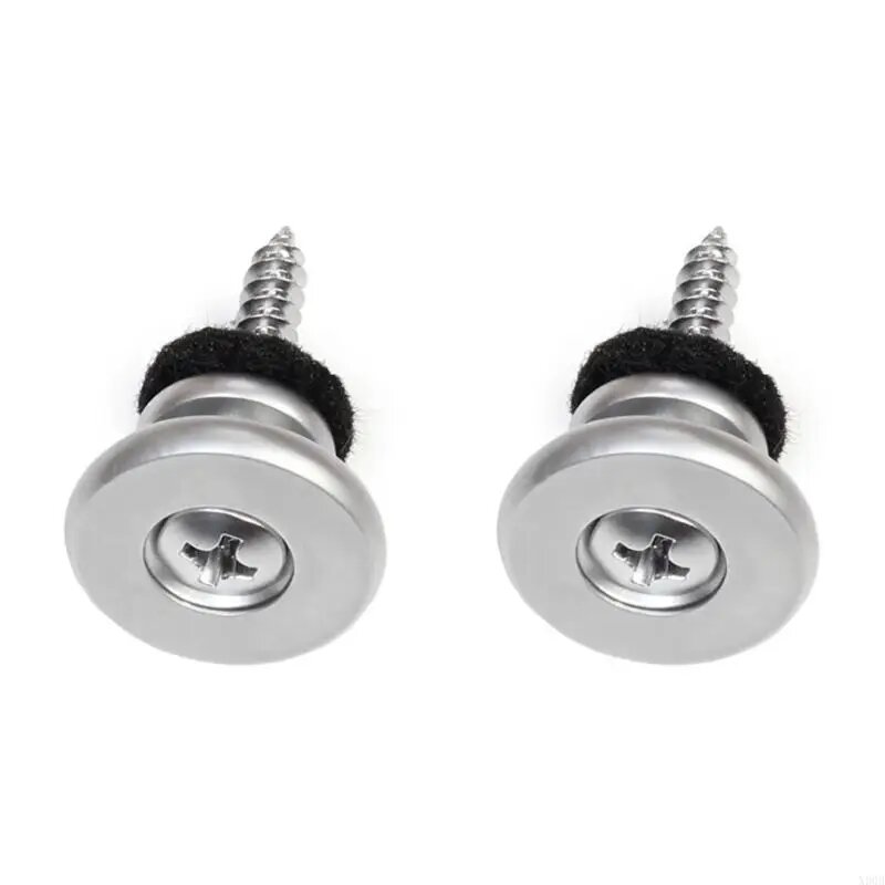 2 шт. Замки для ремня гитары, серебряные, matte silver