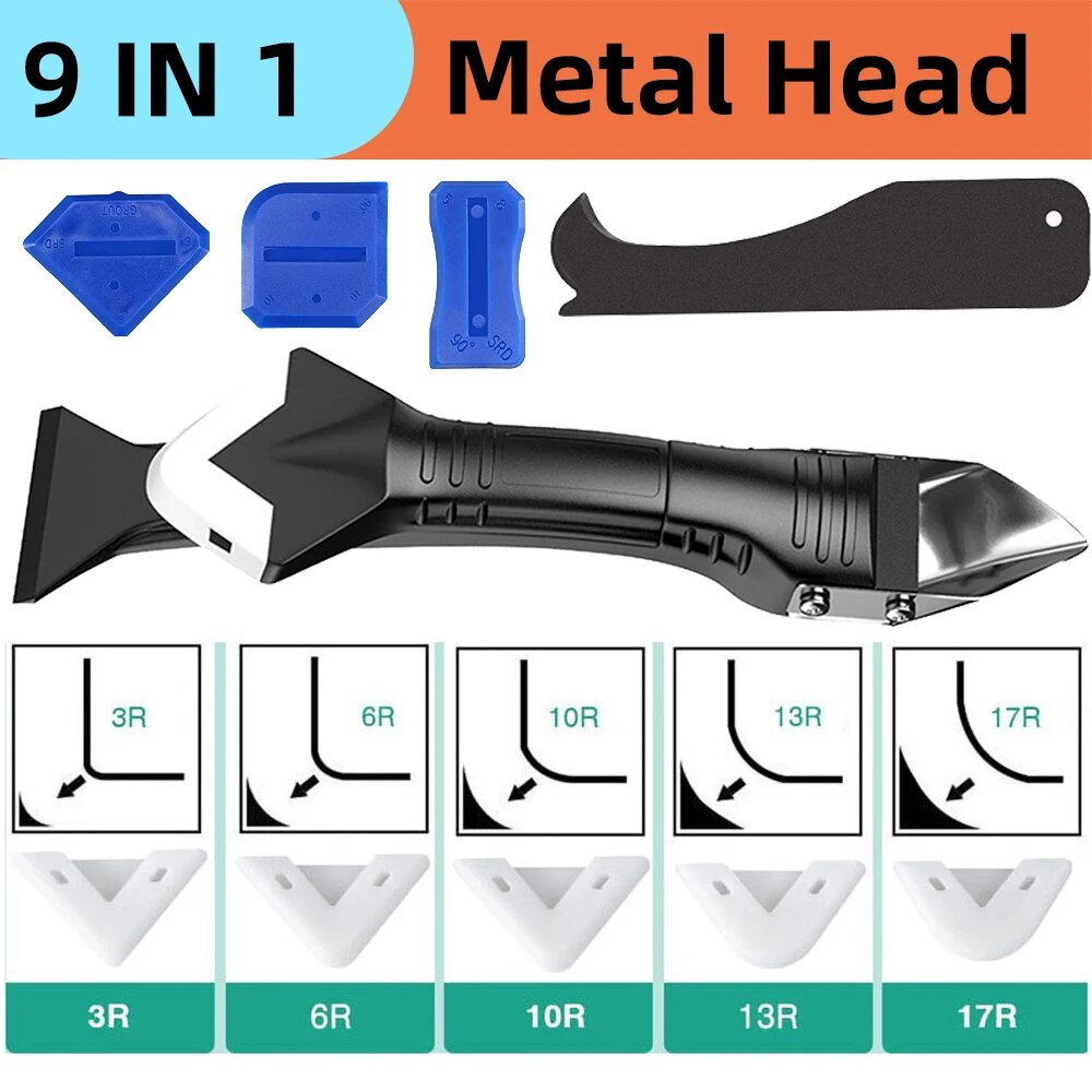 Набор инструментов 9-в-1 для удаления герметика 9IN1 Metal Head