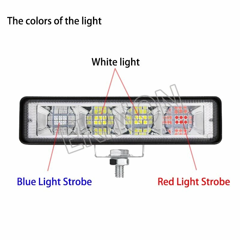 Светодиодная полоса 48 Вт, белый/синий/красный Strobe