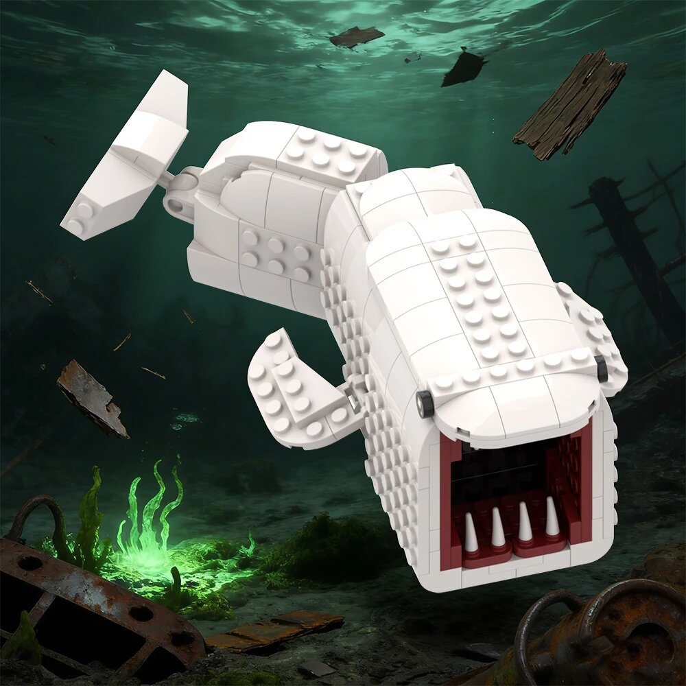 Конструктор MOC Subnautica Sea Eater Bloop Gran Maj Белый, no box