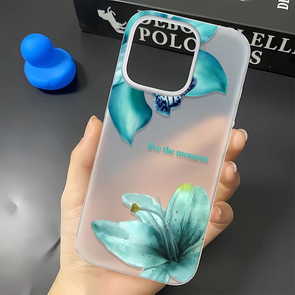 Премиальный чехол Green Lily для iPhone 13, 14, 16, 17, Air, 15 Plus, 12, 11 Pro Max: мягкий, гладкий на ощупь, легкий, с покрытием Funda