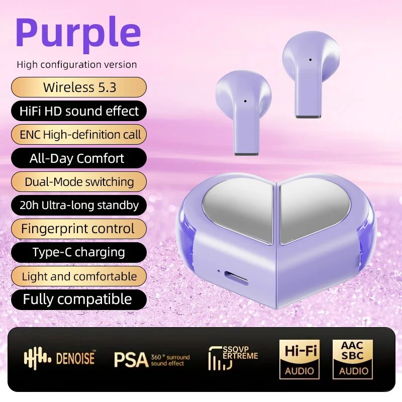 Беспроводные наушники K520 с шумоподавлением K520-purple