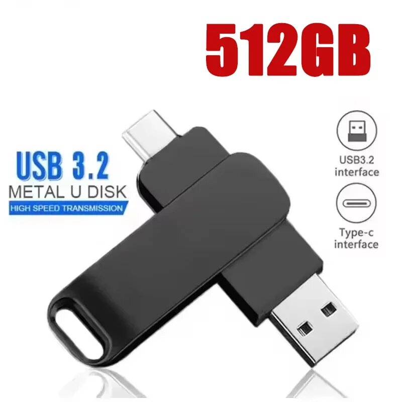 Xiaomi USB-флешка 512 ГБ USB 3.2 Type-C Black-512GB