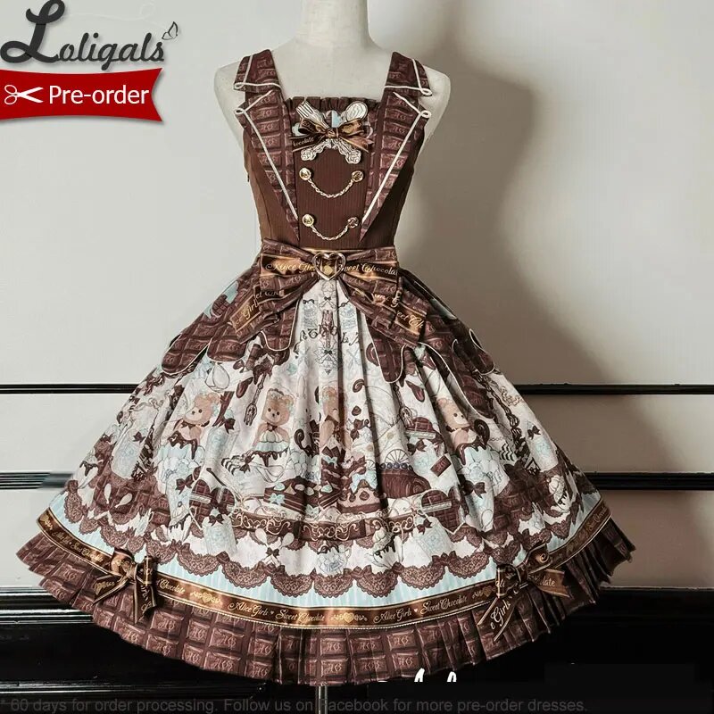 Платье Alice Girl School Chocolate Bear Sweet Lolita