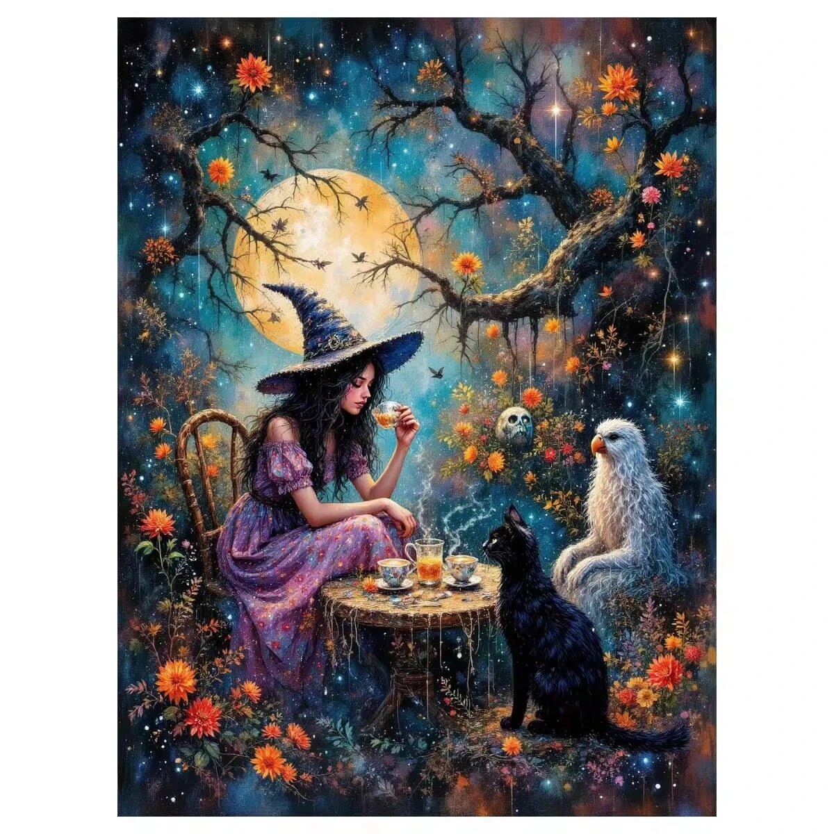Набор для алмазной вышивки bilibili «Ведьма, пьющая чай» 20x30cm Full Round