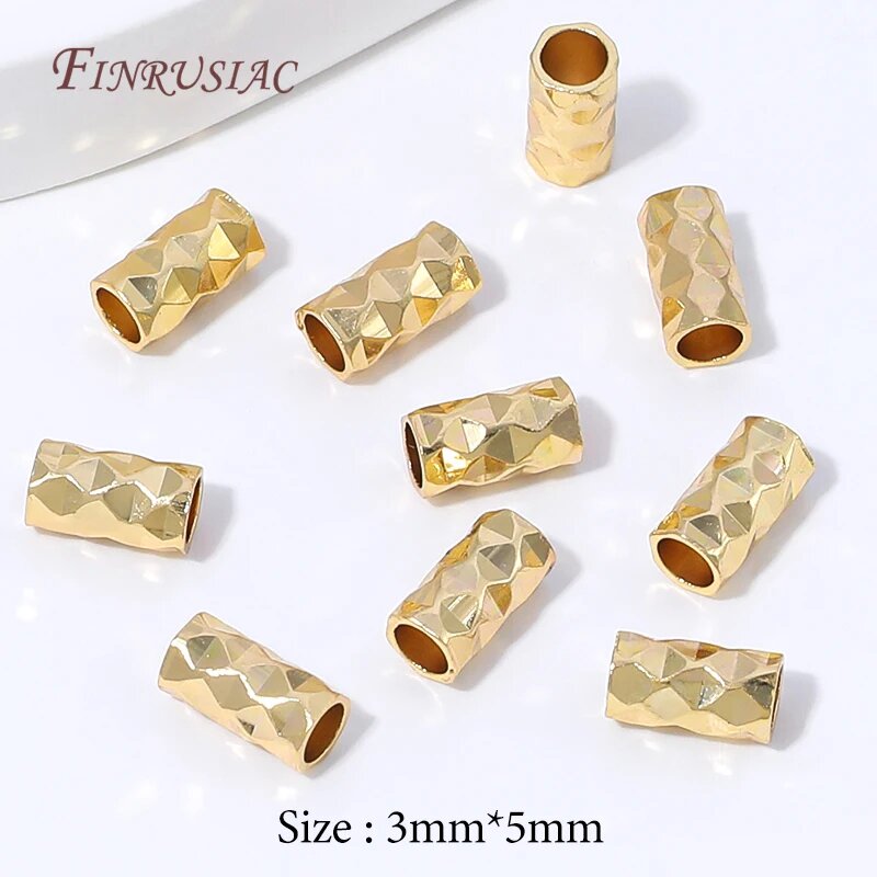 Золотые позолоченные разделительные бусины FINRUSIAC 50 шт. 100 pcs, Желтый, 18K Gold Plated