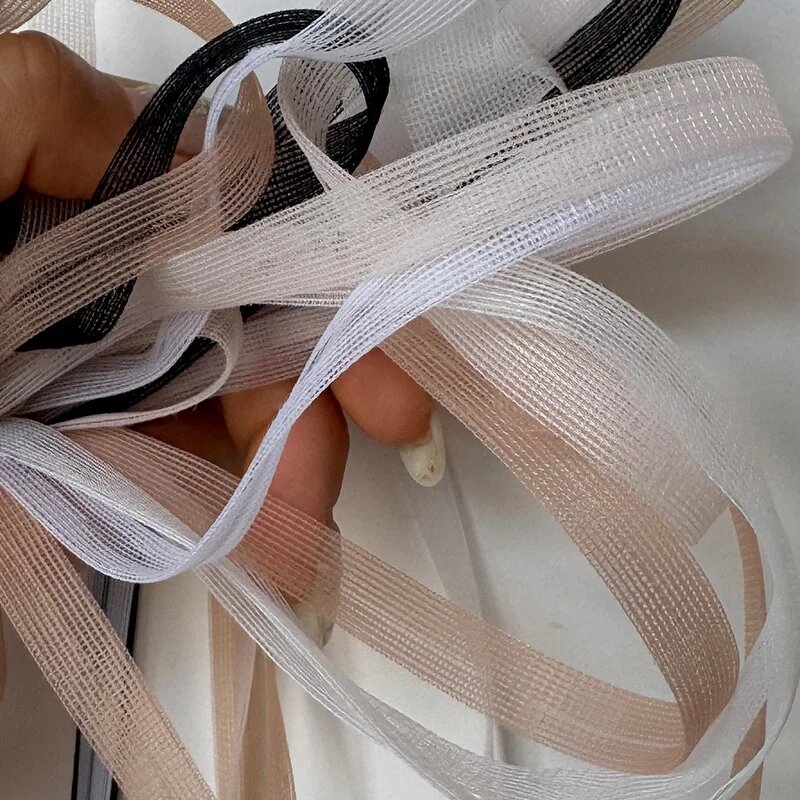 Косая тесьма из сетки 9 мм 50 ярдов off white