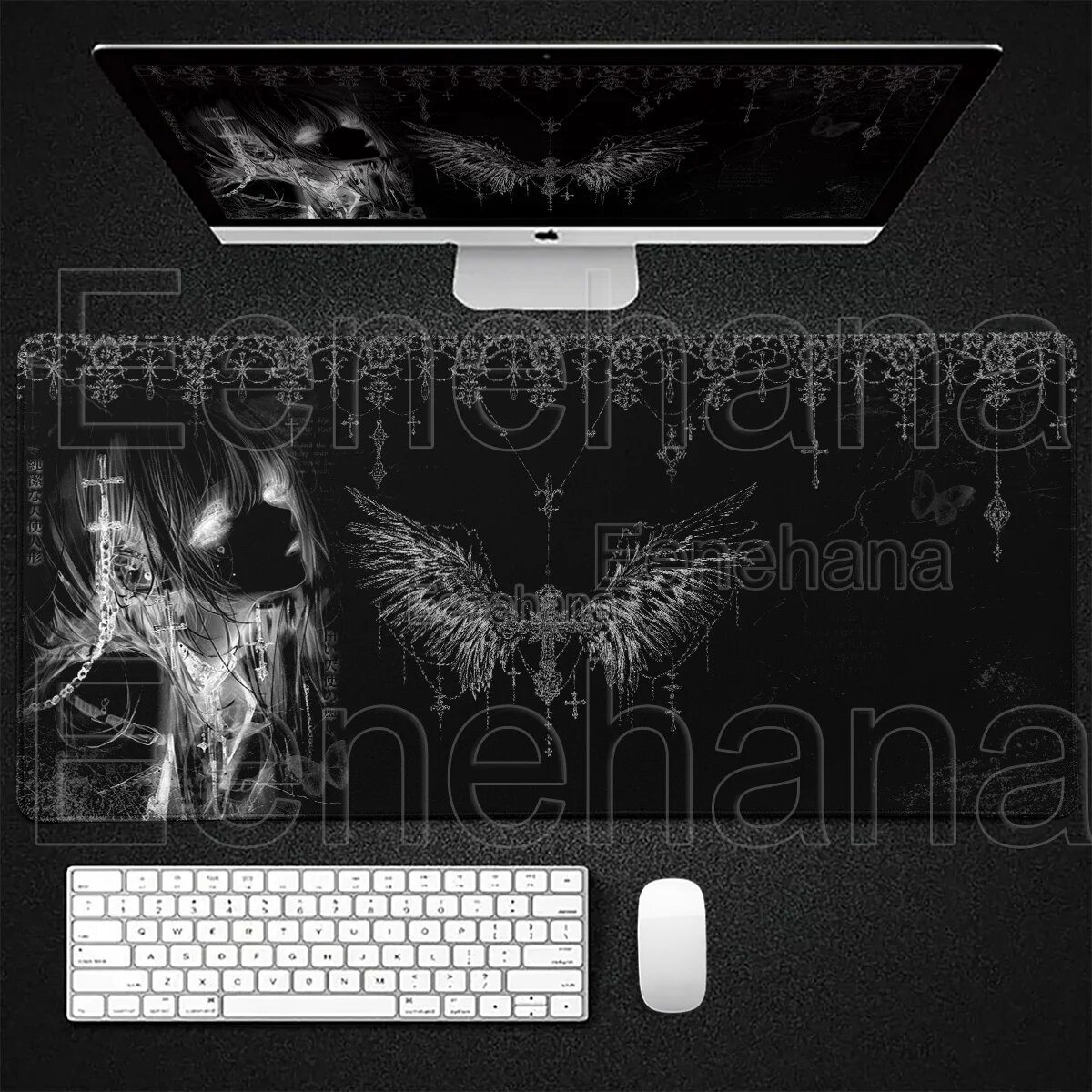 Коврик для мыши Eenehana Angel-3 черный XXL