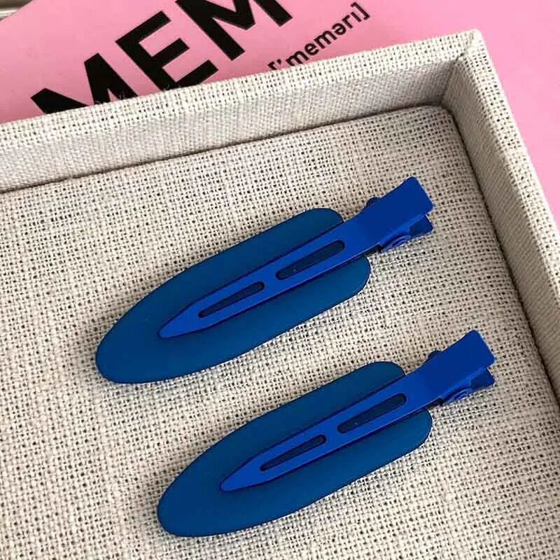 Синие матовые заколки-уточки H-2Pcs