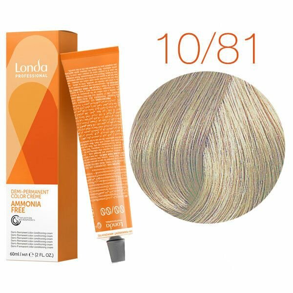 Londa Demi-Permanent Color Creme Интенсивное тонирование без аммиака 10/81 Яркий блонд жемчужно-пепельный, 60 мл