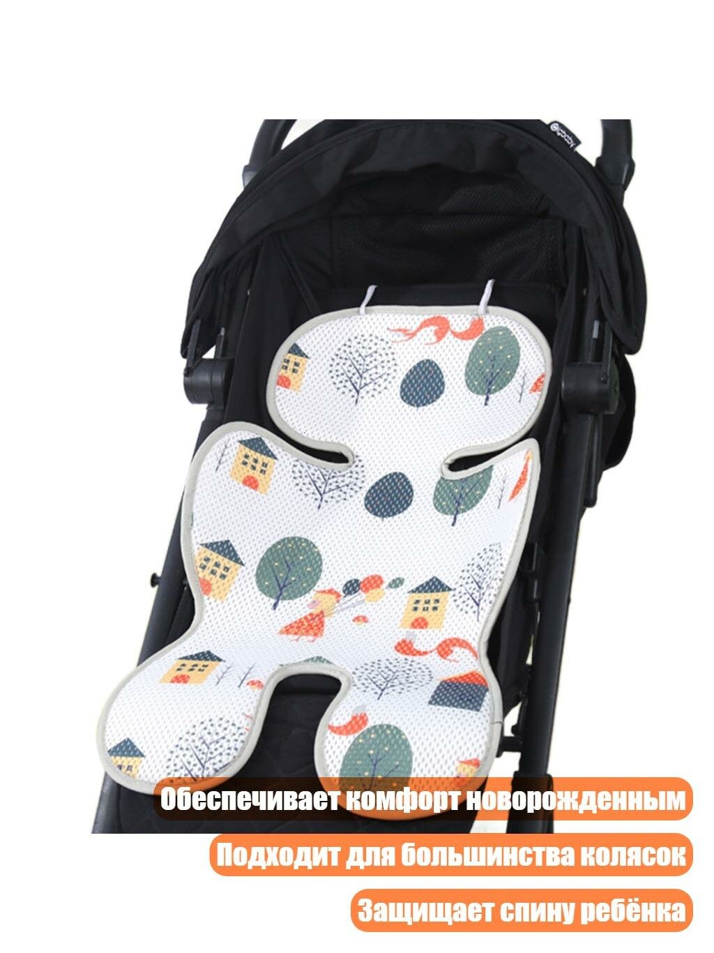 Подкладка для детской коляски, Снеговик