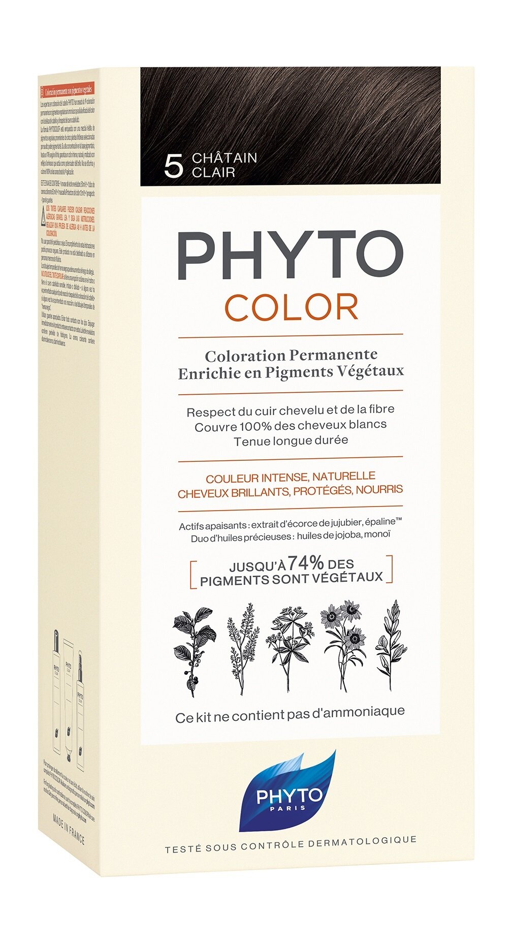 PHYTO Phytocolor Краска для волос, 50/50/12 мл, 5 Светлый шатен