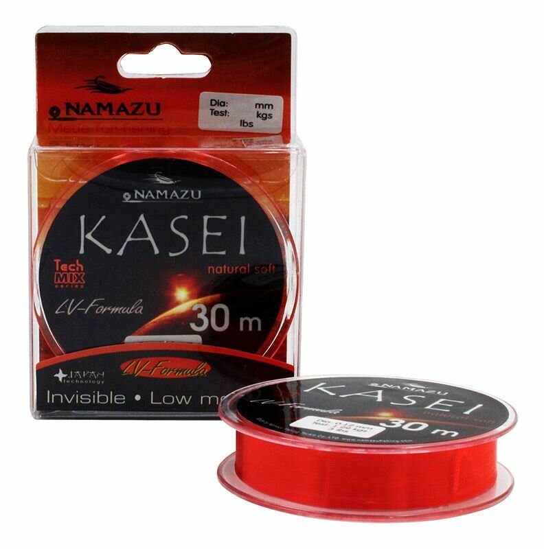 Леска для рыбалки монофильная Namazu "Kasei", L-30 м, d-0,10 мм, test-0,88 кг, красный