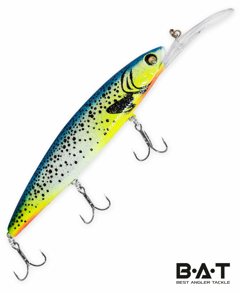 Воблер для рыбалки и троллинга BAT Bali Dip BT058 130mm,26g. 0-3 floating, цвет: B022