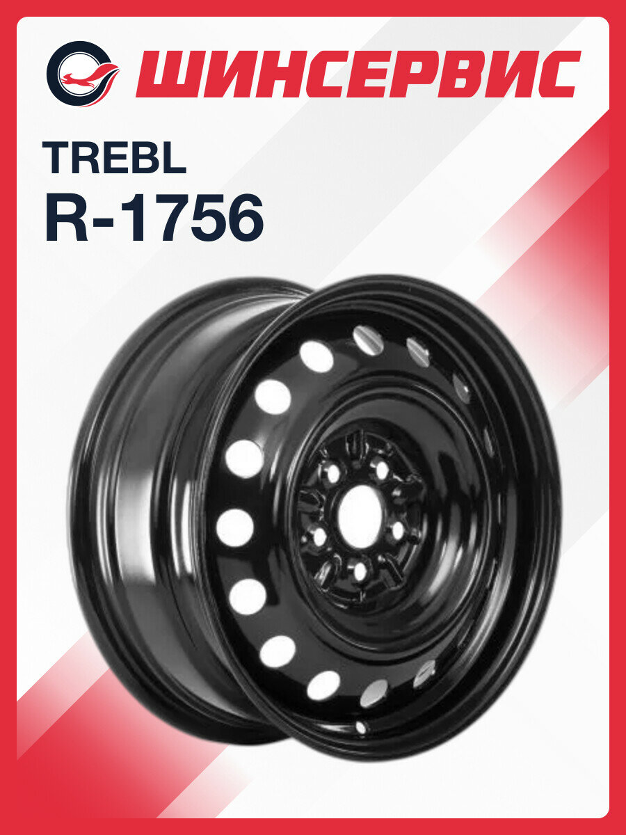 Стальной колесный диск TREBL R-1756 R18.0x7.5J 5x114.3 ET40.00 ЦО66.10 для автомобиля