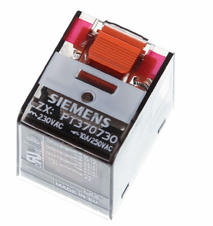 Втычное реле, 3 П контакта , 230V AC, 10A, ширина 22.5MM Siemens LZX: PT370730