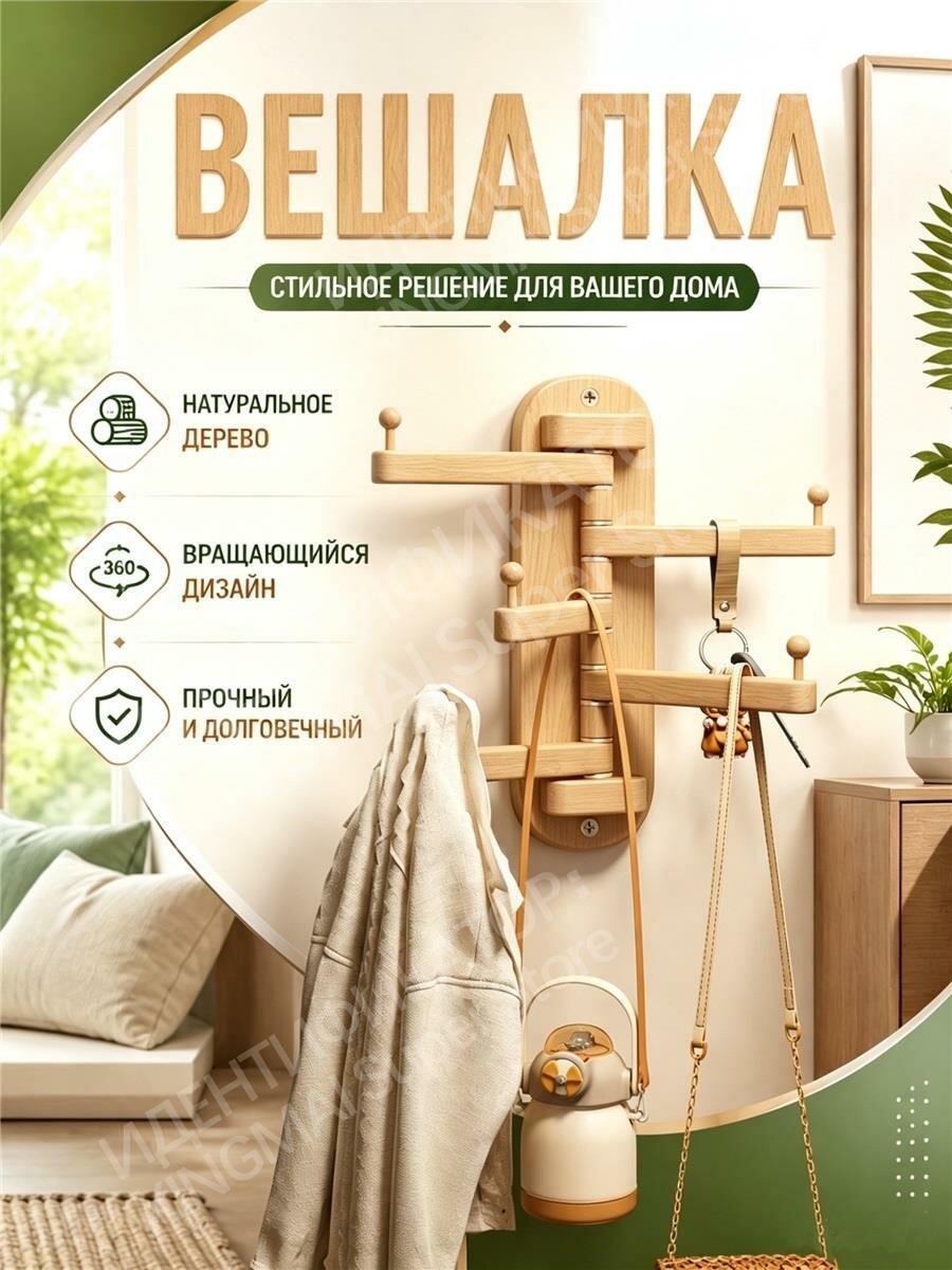 Настенная складная вешалка для одежды