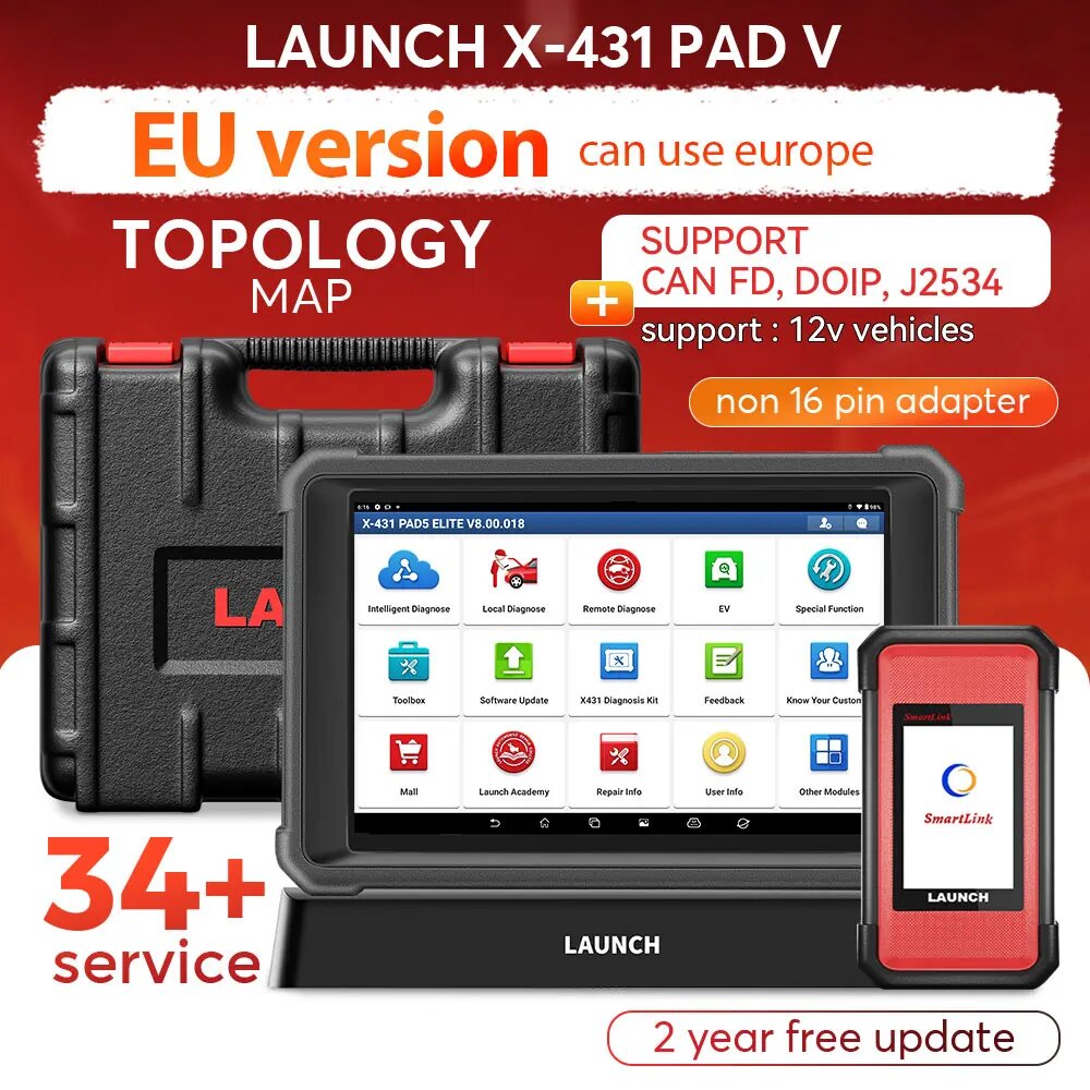 LAUNCH X431 PAD V Elite EU RU UK версия