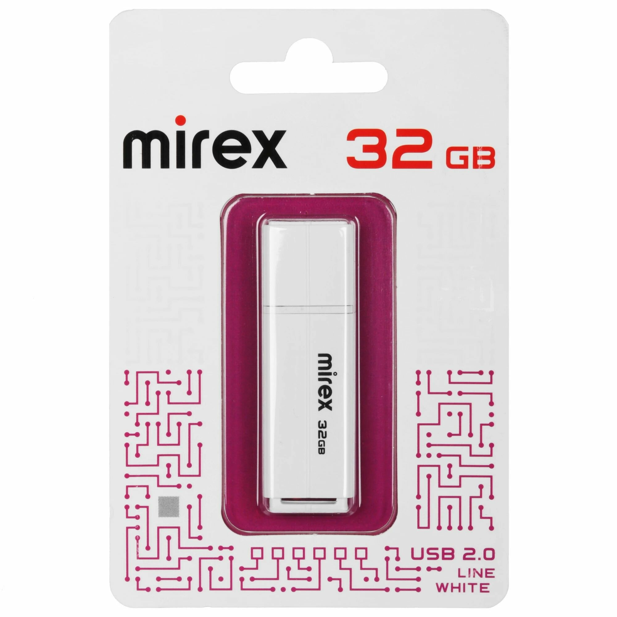 Память USB Flash 32 ГБ MIREX LINE (13600-FMULWH32) - USB2.0, USB Type-A