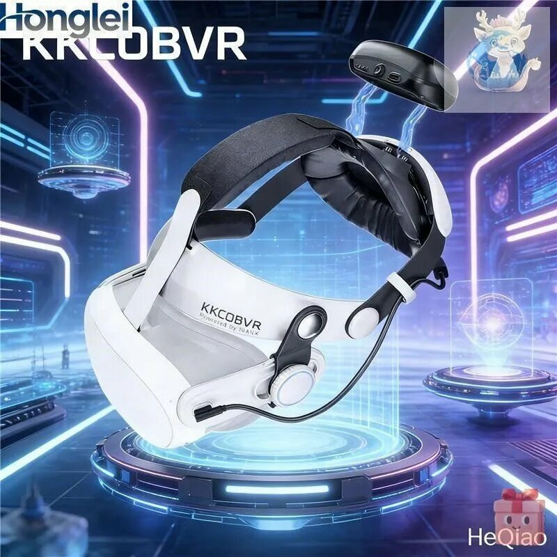 KKCOBVR Q3Pro Halo Elite аккумулятор 10000 мАч с ремешком на голову с регулируемым расстоянием от лица, совместимым с Quest3/3S