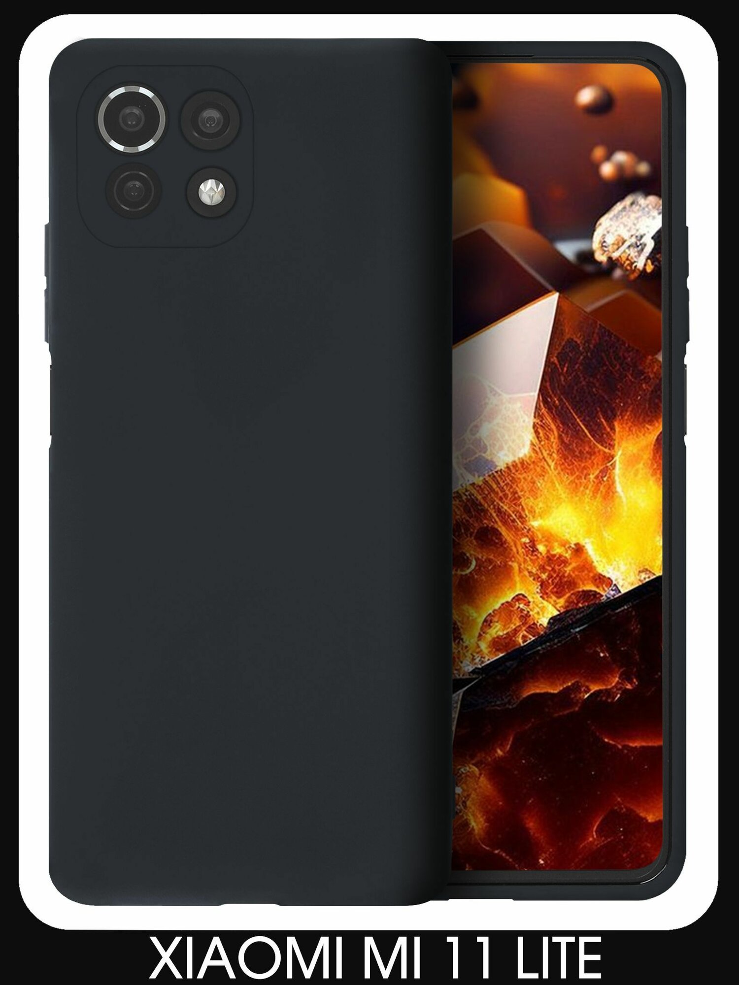 Мягкий Soft Touch чехол из силикона для XIAOMI MI 11 LITE 4G / 5G / NE с бархатной подкладкой
