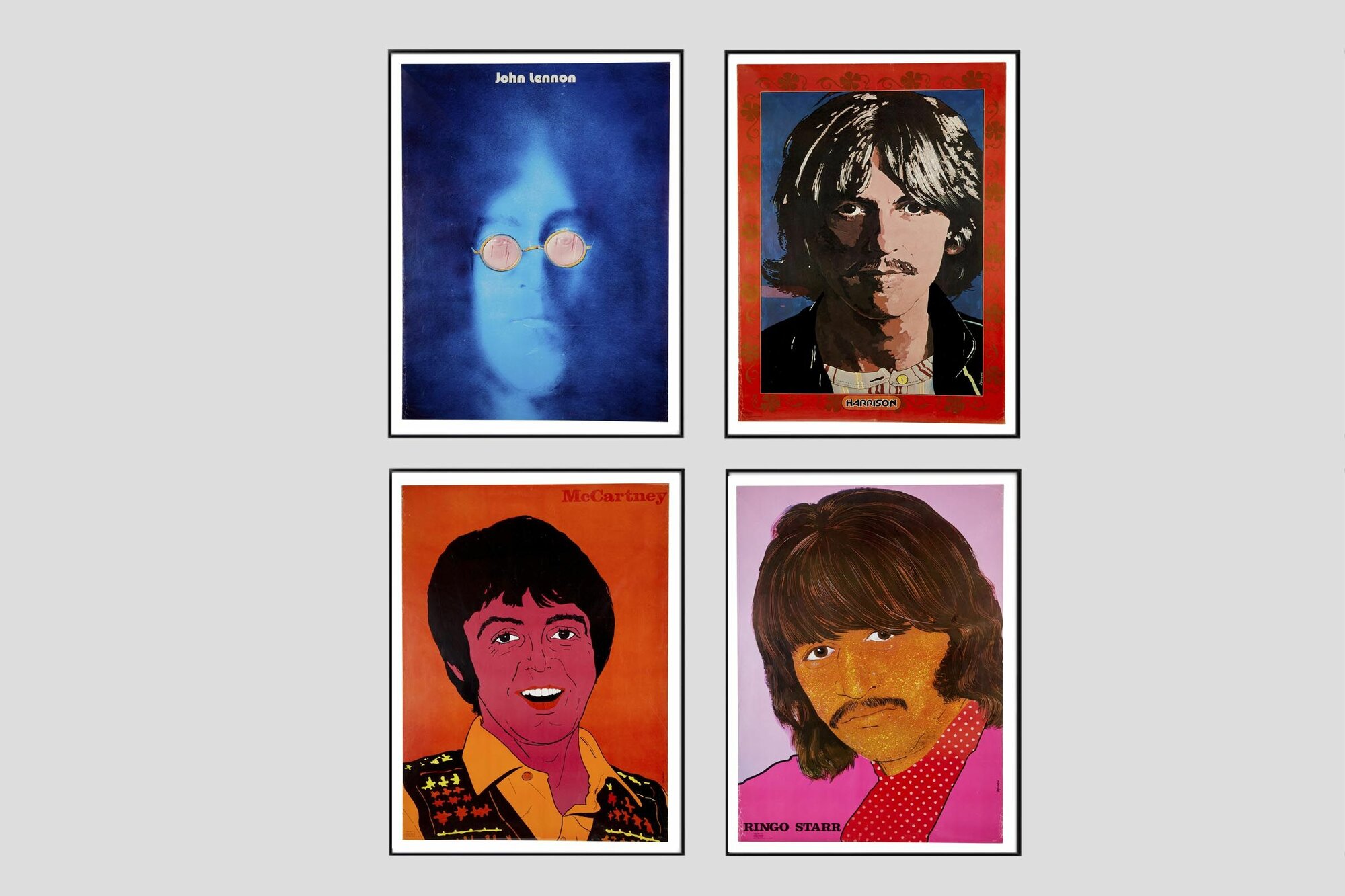 Постер "Музыка Британская рок группа The Beatles (Битлз): Джон Леннон, Пол Маккартни" 4 Рок плаката для дома, офиса, комнаты, квартиры A4 4 шт.
