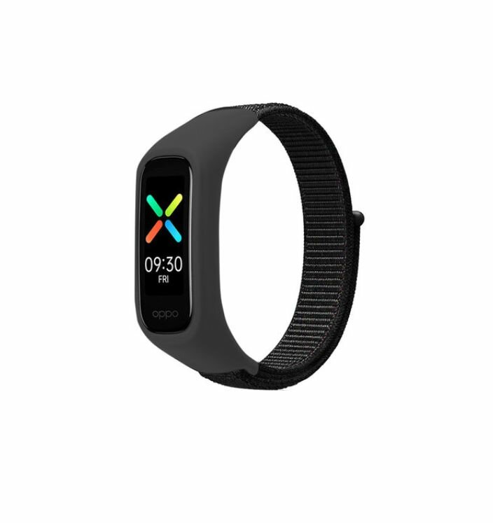 Сменный, тканевый ремешок MyPads для умных смарт-часов OPPO Band из плотного, качественного нейлона, черный