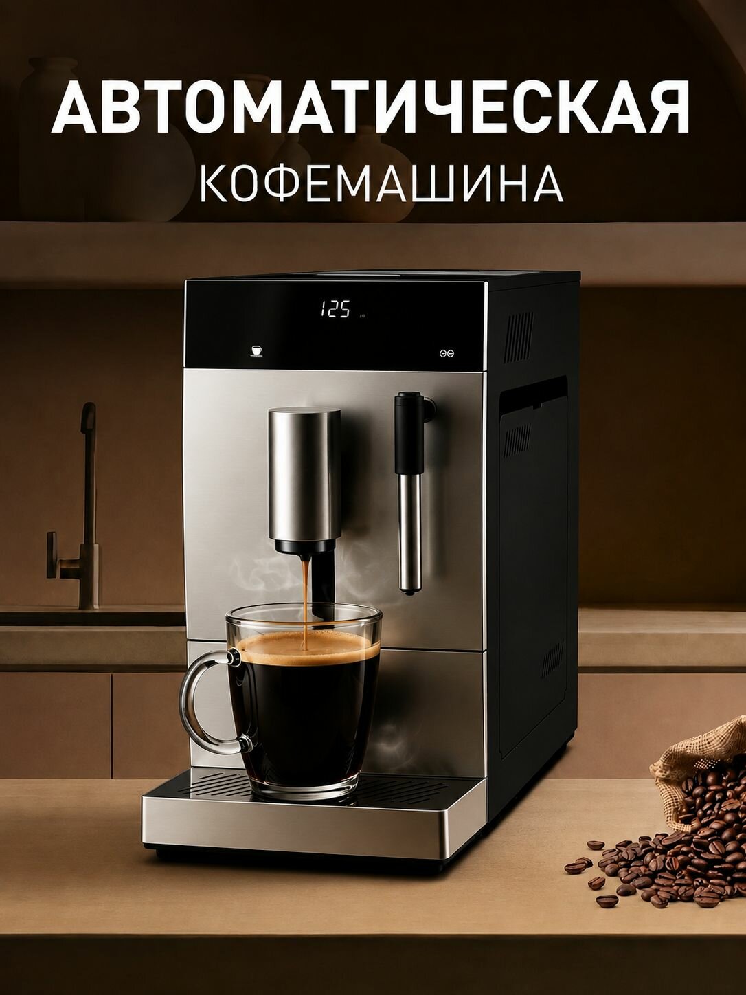 RFCLUB Автоматическая кофемашина RFCLUB-RF12S, серебристый