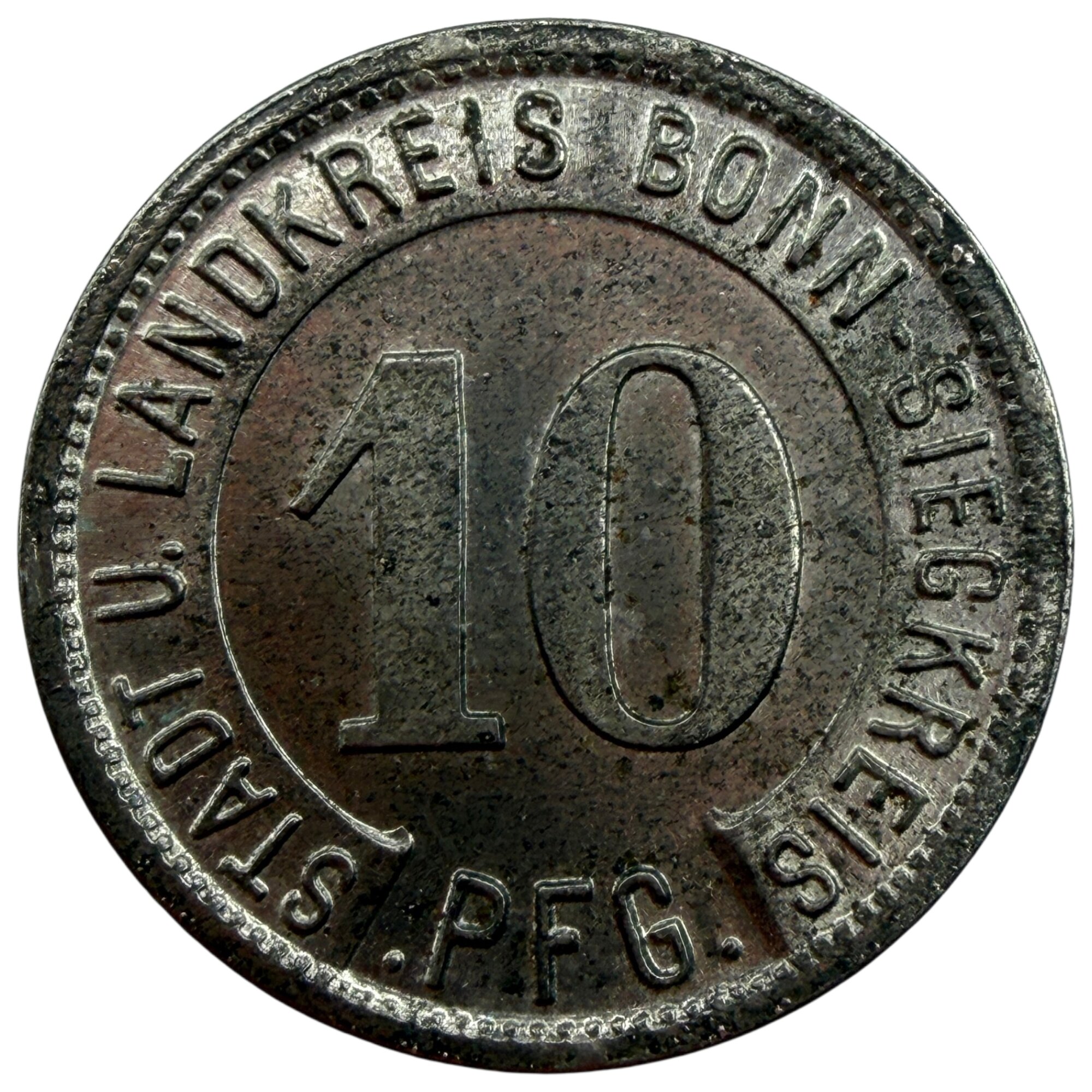 Германия, Веймарская республика, Бонн 10 пфеннигов 1919 г. (Fe)