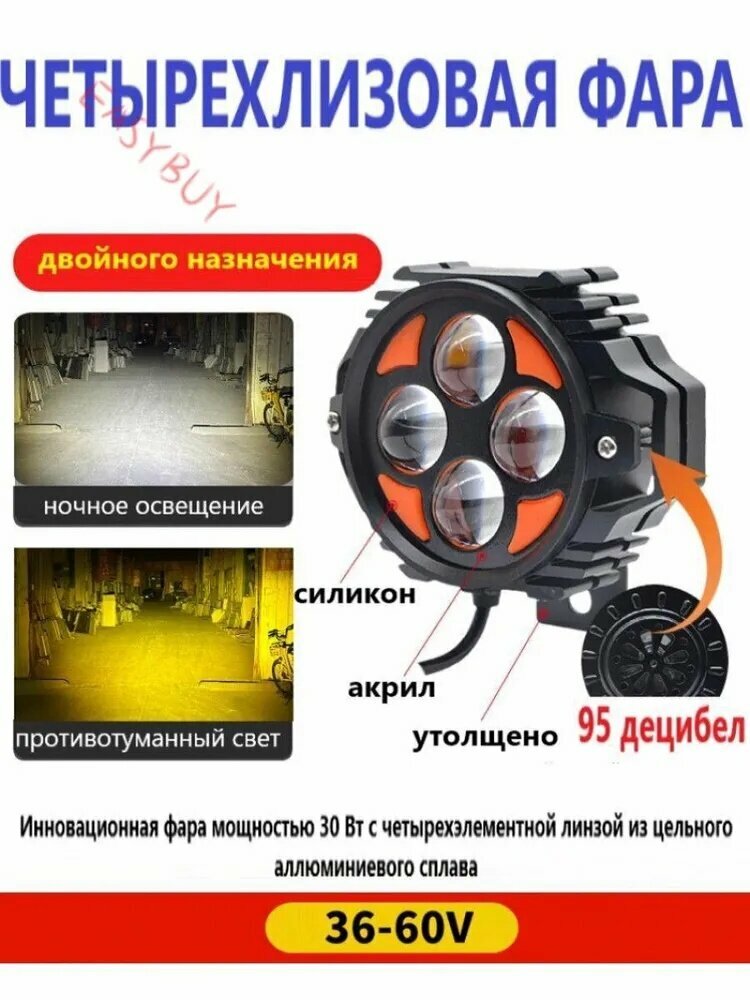E-MIG Фара передняя для велосипеда