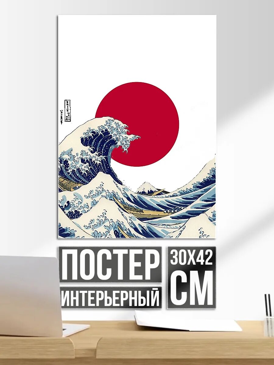 Плакат постер Волна и солнце