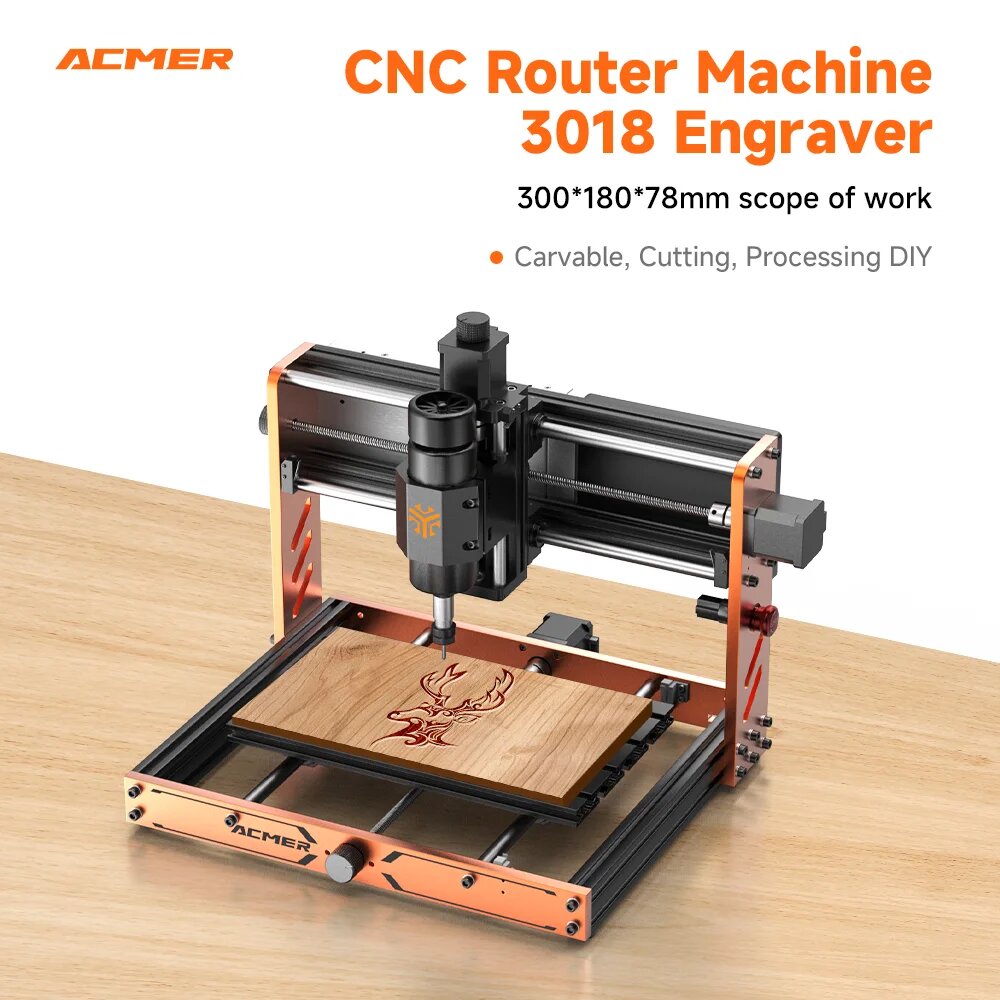 Фрезерная машина CNC ACMER 500W для гравировки на дереве/металле/акриле патрон ER11 300*180*78 мм Ascarva 3S