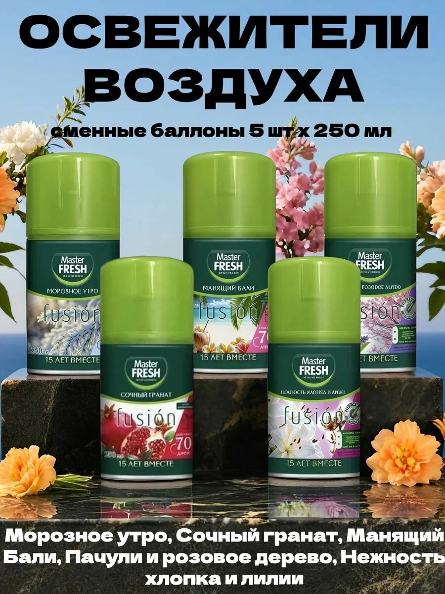 Сменный баллон к освежителю воздуха, 5 штук
