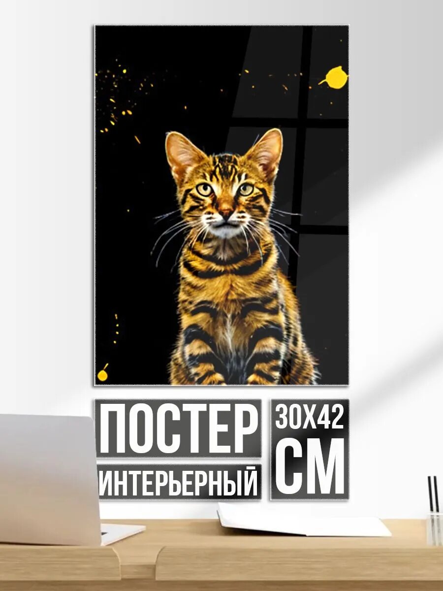 Постер на стену Тойгер на черном с желтым