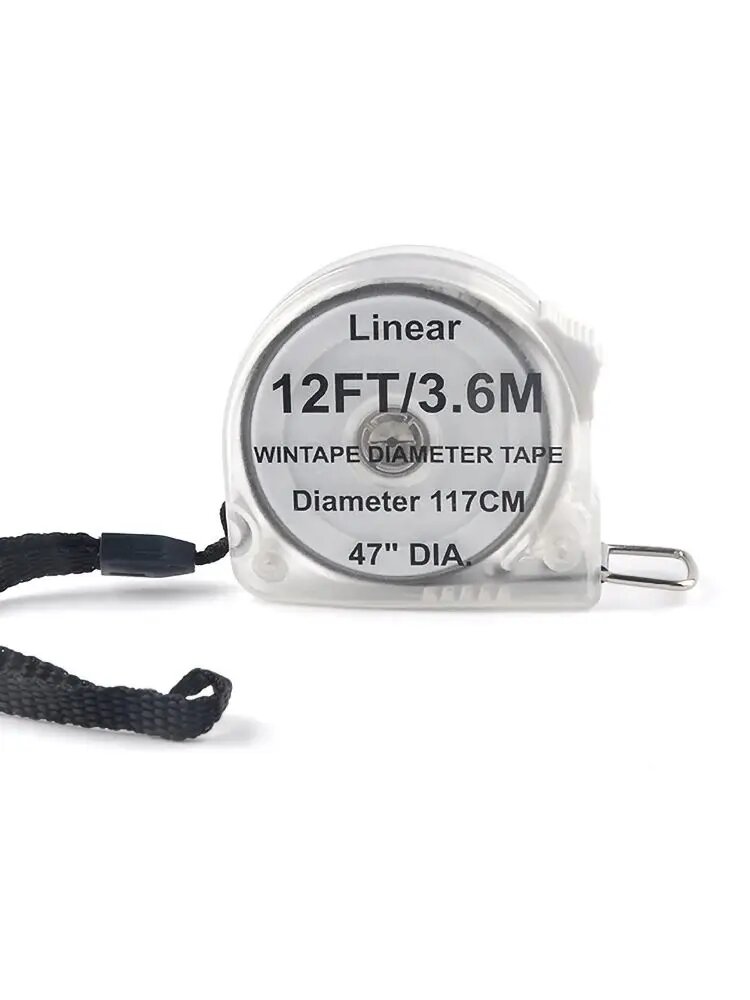 Рулетка Wintape 3.6м, 12ft, диаметр 117см, Sliver