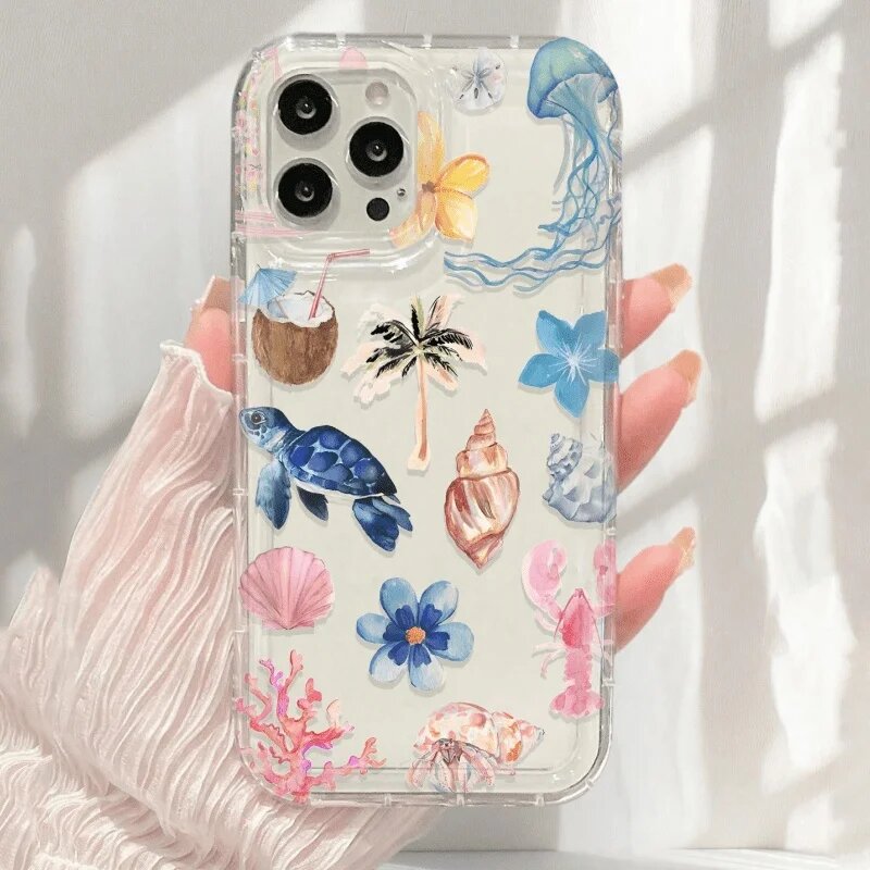 Чехол для iPhone 15 Summer Ocean Sea Turtle
