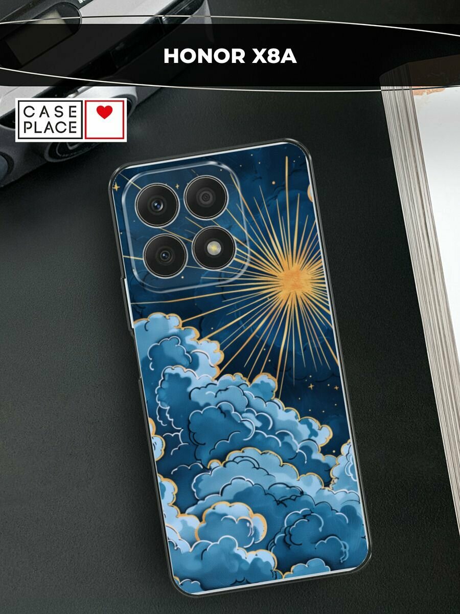 Силиконовый чехол на Honor X8A / Хонор X8A с принтом Звезда и облака