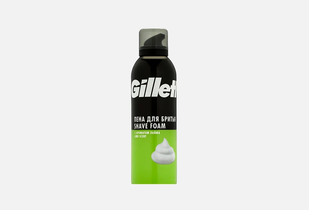 Gillette 654.3 Gillette Lime Scent Foam 200ml EE GILLETTE Пена для бритья Lemon Lime (с ароматом лимона и лайма) 200мл 200 мл